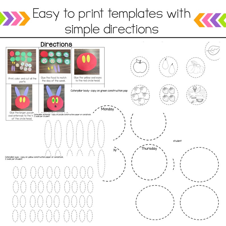 The Very Hungry Caterpillar - Hat - Printable Craft - Etsy