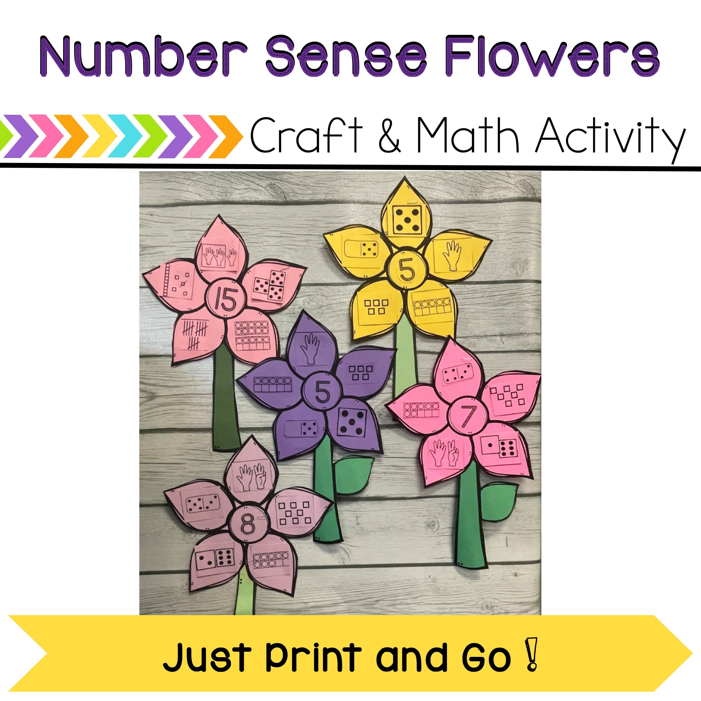 Number Sense Flower Craft and Math Activity - Printable - Etsy