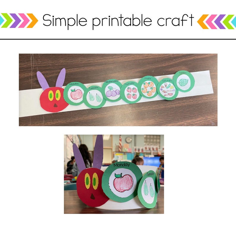 The Very Hungry Caterpillar - Hat - Printable Craft - Etsy