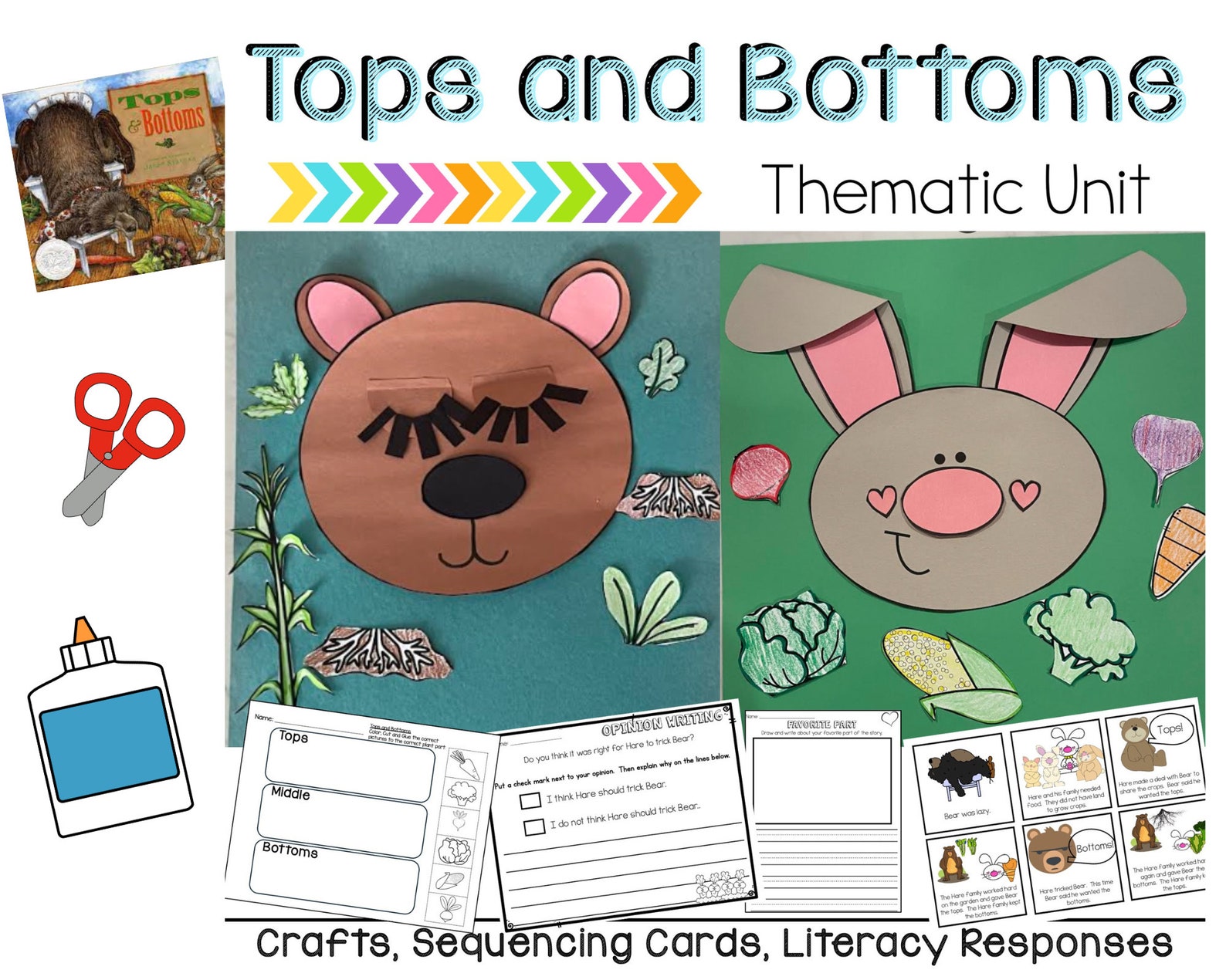 Tops and Bottoms - Printable Crafts, Sequencing Cards, Worksheets ...