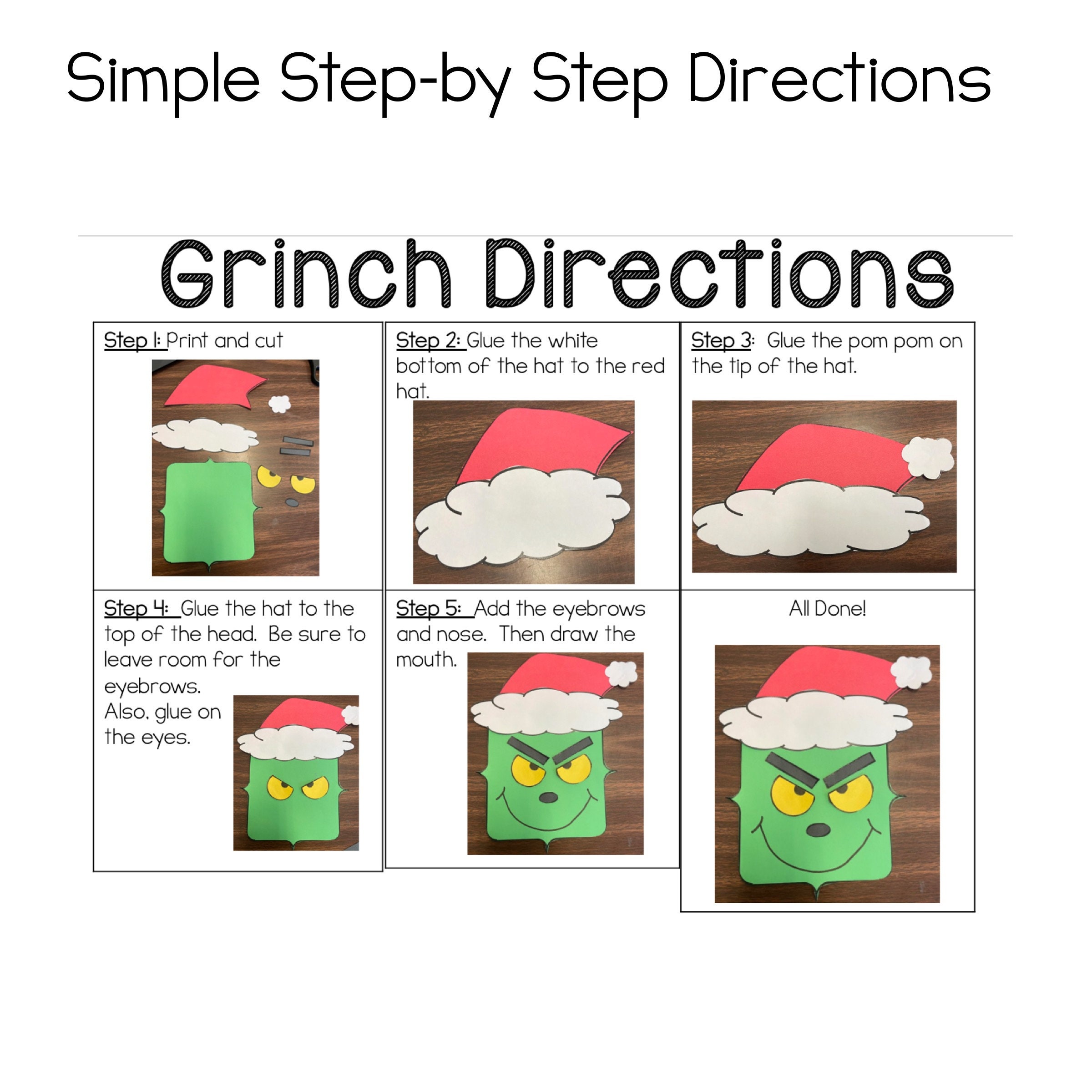 The Grinch and Cindy Lou Who Printable Craft Digital File - Etsy