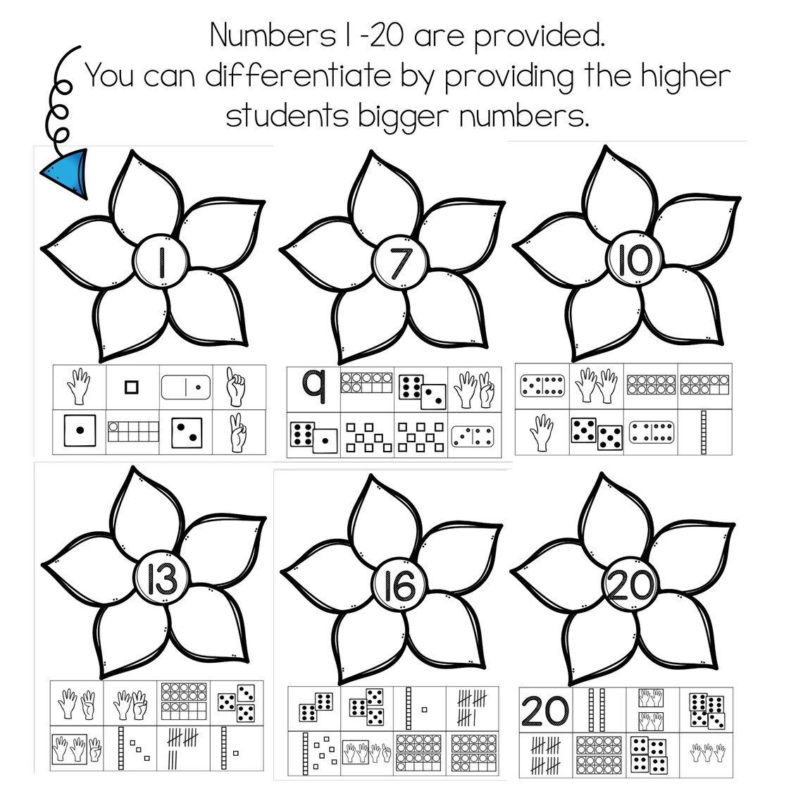 Number Sense Flower Craft and Math Activity Printable - Etsy