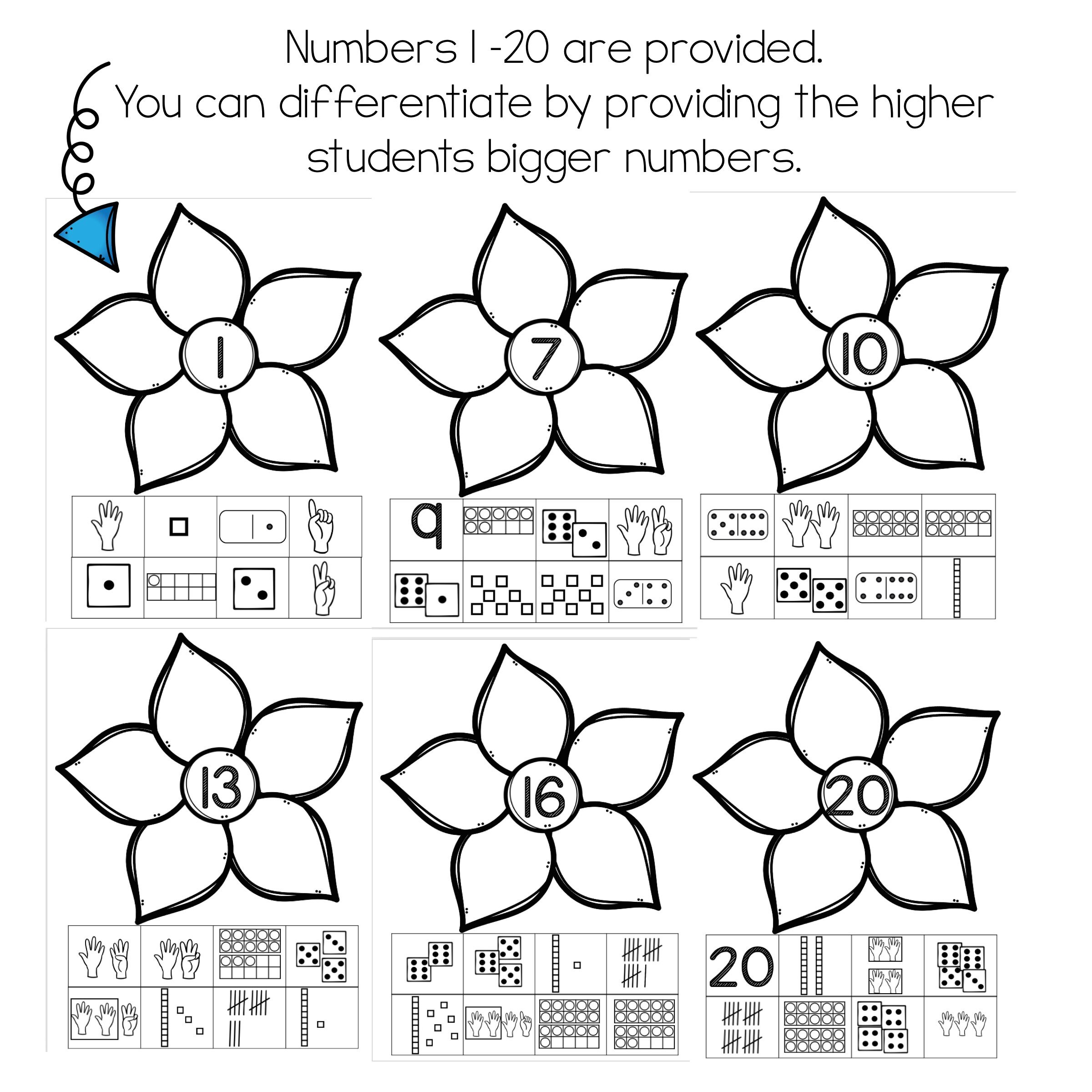 Number Sense Flower Craft and Math Activity - Printable - Etsy