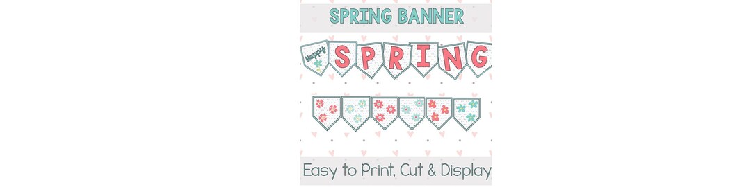 Happy Spring - Printable Banner - Etsy