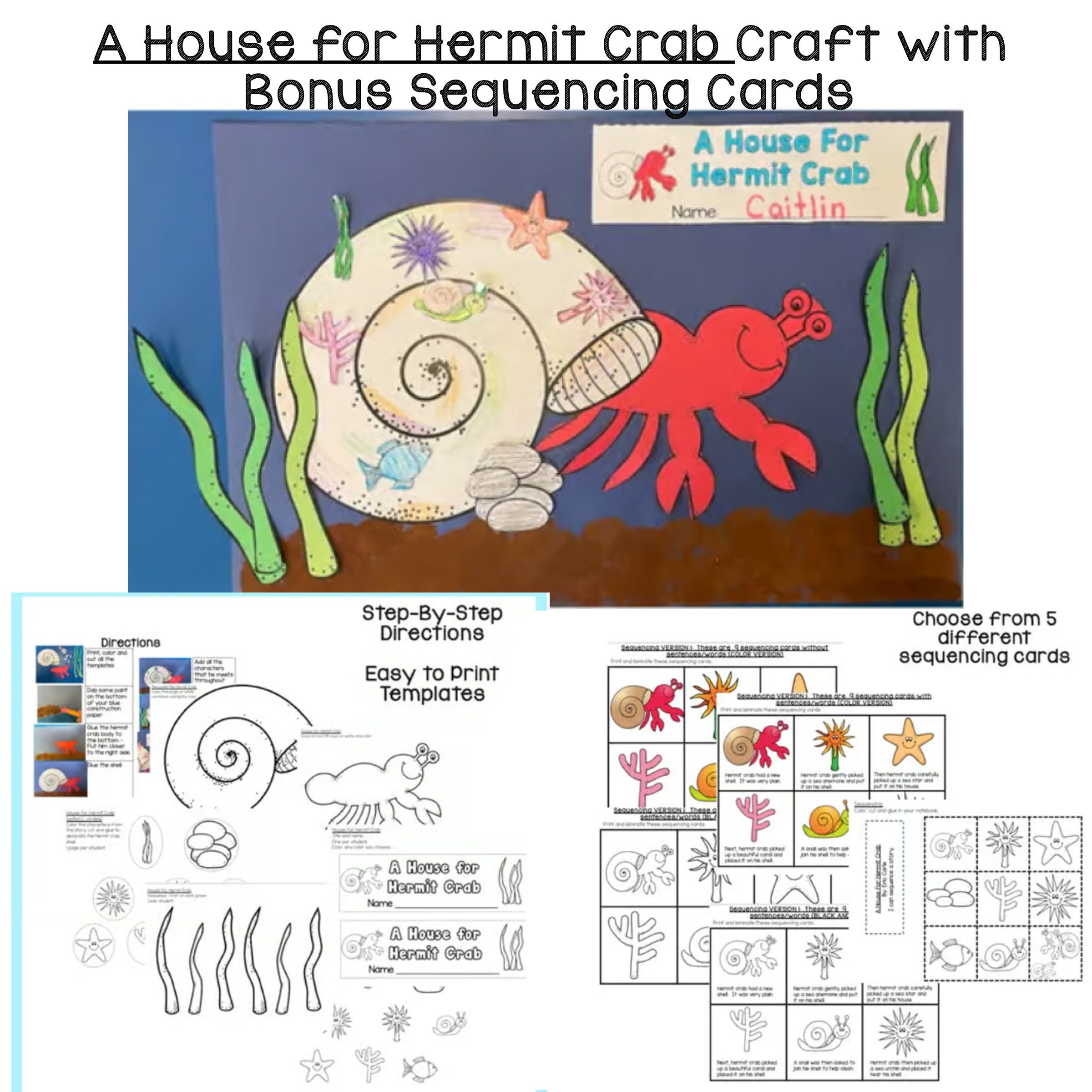 Eric Carle Craft Bundle - 3 Printable Crafts - Hungry Caterpillar ...