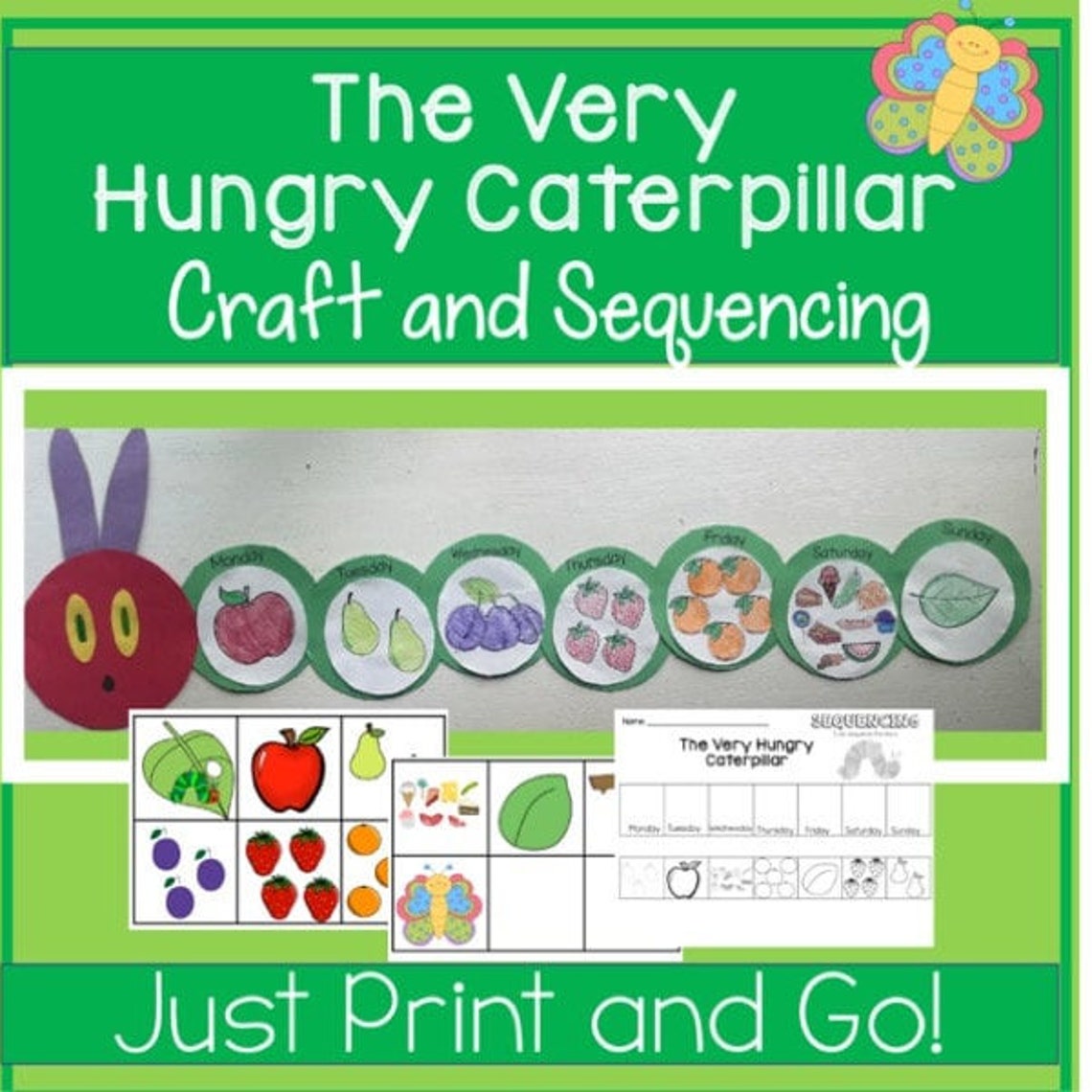 The Very Hungry Caterpillar - Printable Craft and Sequencing Activities ...