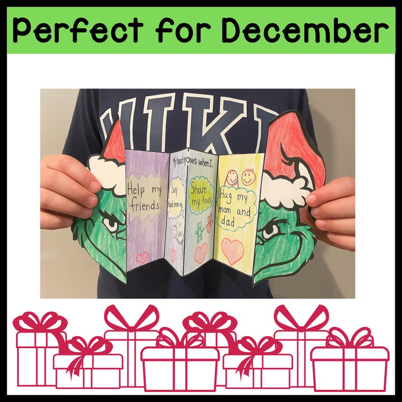 The Grinch - Kindness Craft - Interactive Accordion Craft - Etsy