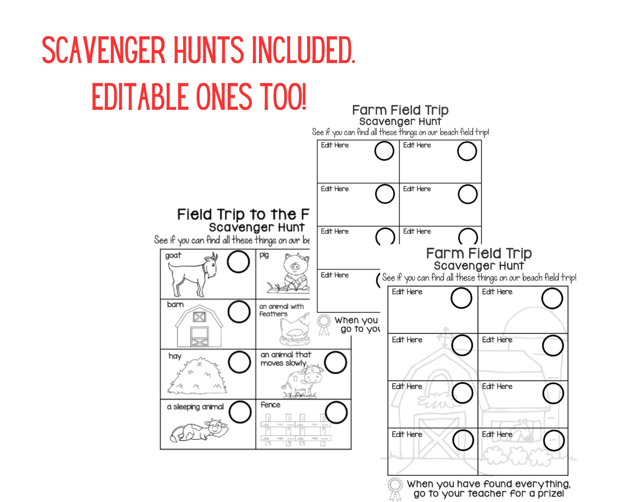 Farm Field Trip - Printables - Reflection Sheets, Worksheets, Books ...