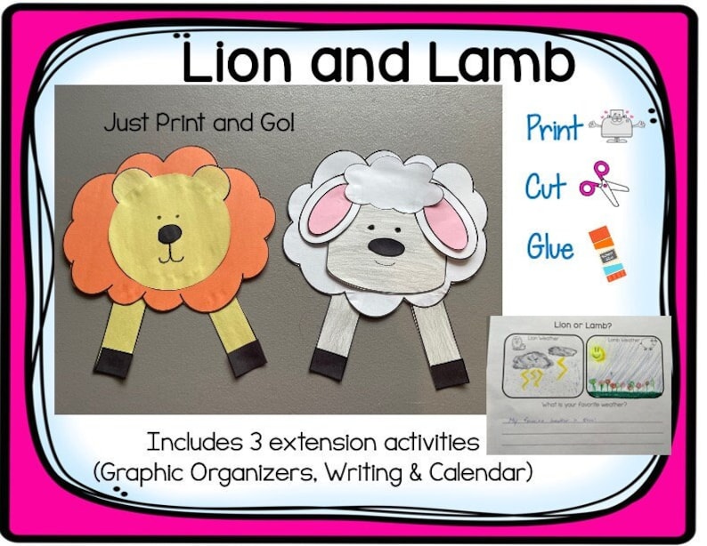 Lion and Lamb Craft - Print and Go Craft - Education - Activity ...