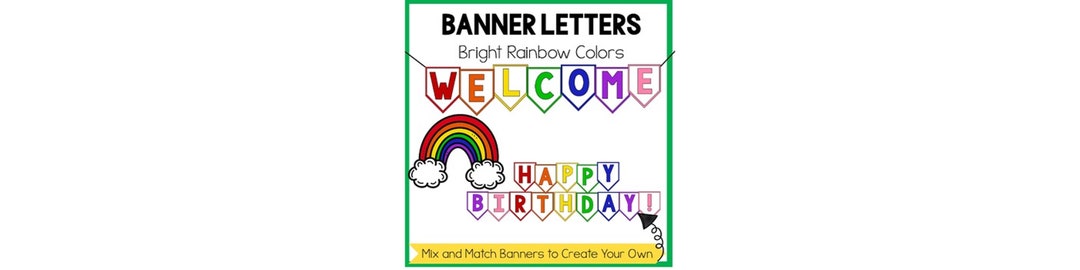 Bright Rainbow Banner - Create Your Own Banner - Etsy