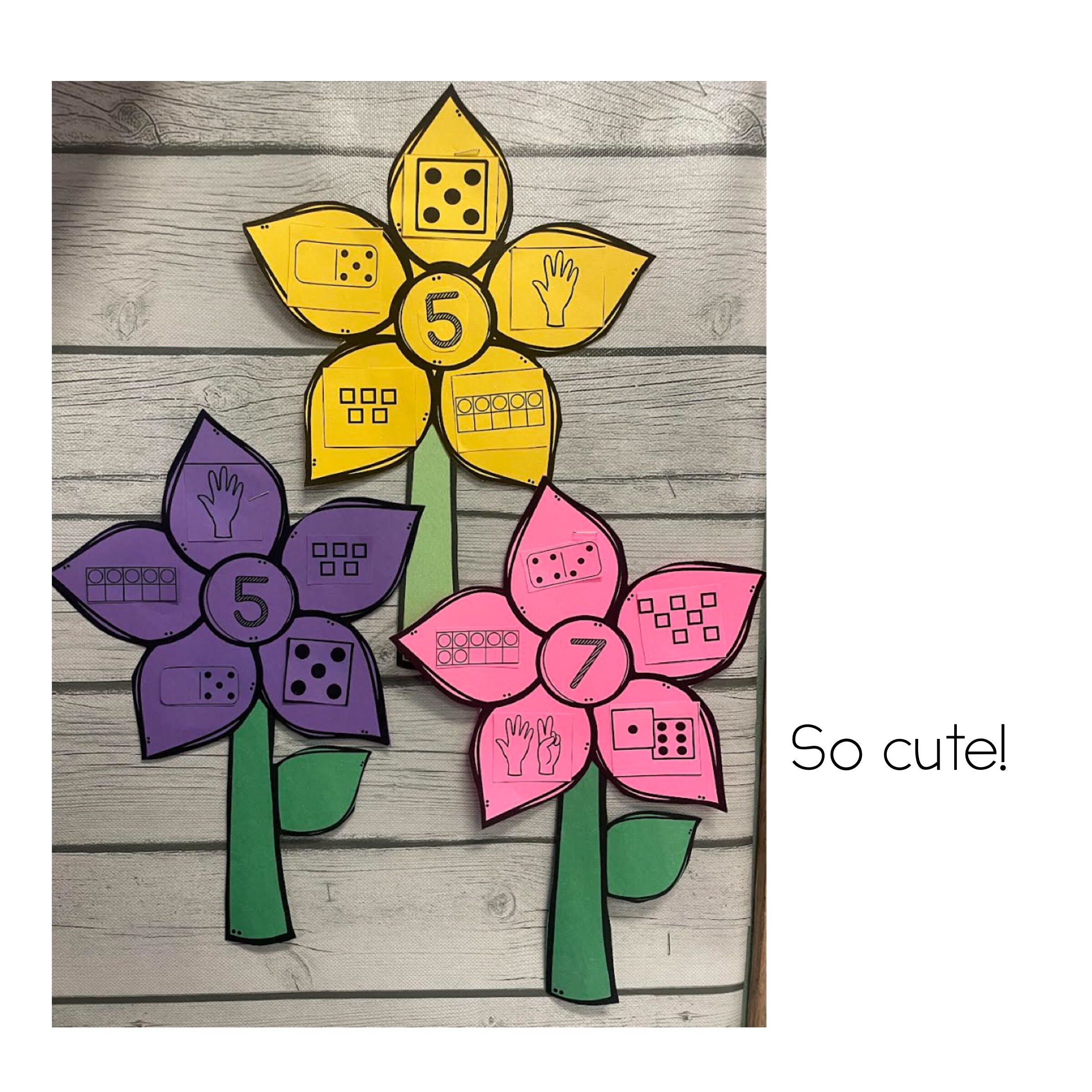 Number Sense Flower Craft and Math Activity - Printable - Etsy
