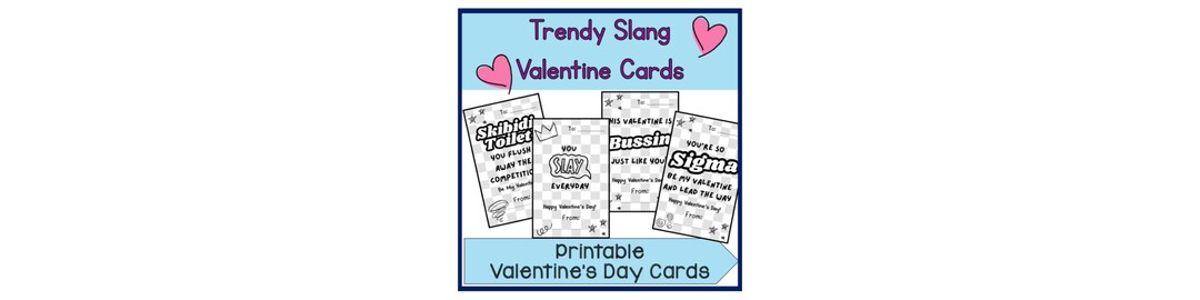 Trendy Slang Valentine Cards Tween / Teen / Popular Phrases / Printable ...