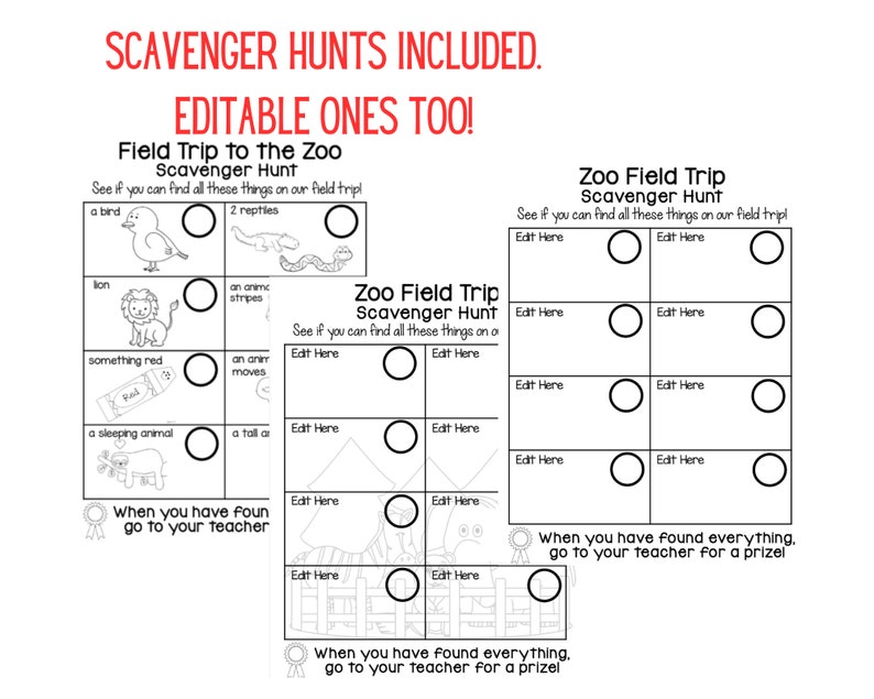 Zoo Field Trip - Printables - Worksheet, Books, Mini-book, Crafts ...