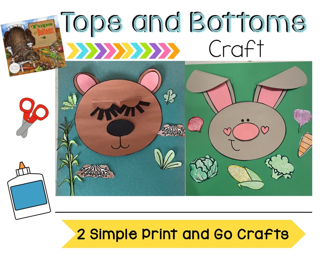 Tops and Bottoms - Printable Craft - Read Aloud Companion - Etsy