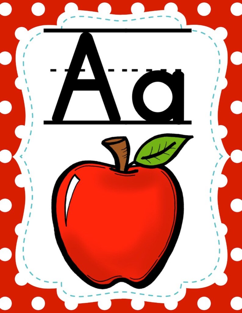 Red Polka Dot Alphabet Posters - ABC - Homeschool - Preschool ...