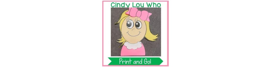 Cindy Lou Who - Printable Craft - December Craft - Etsy