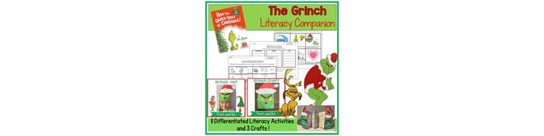 The Grinch - Literacy Mega Unit With 3 Crafts! - Etsy