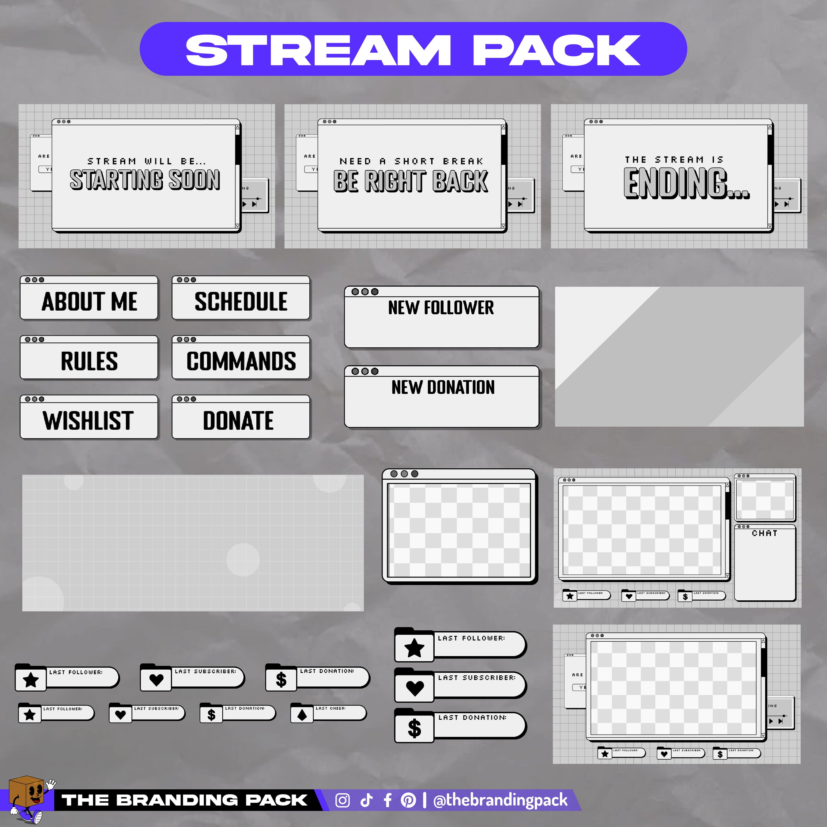 Stream Overlays Pack Camera Overlays Twitch Alerts Panels Animated ...