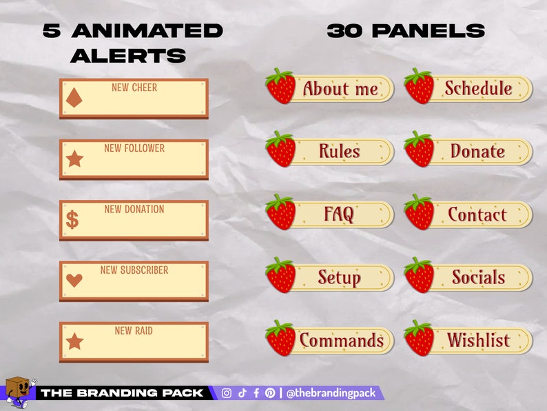 Strawberry Stream Pack Overlays | Camera Overlays | Twitch Alerts ...