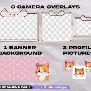 Stream Overlays + Pngtuber Pack | Orange Cat Pngtuber | Camera Overlays ...