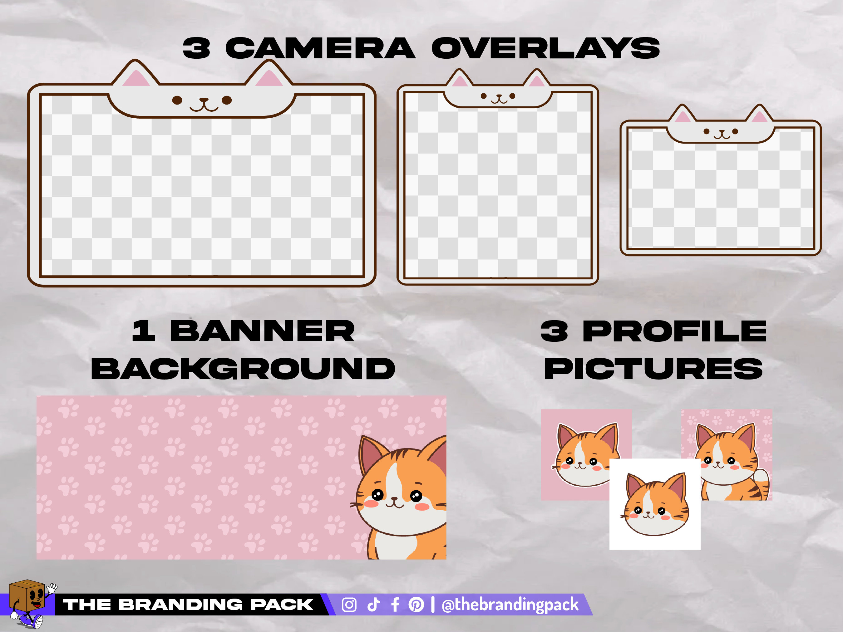 Stream Overlays Pngtuber Pack Orange Cat Pngtuber Camera Overlays ...