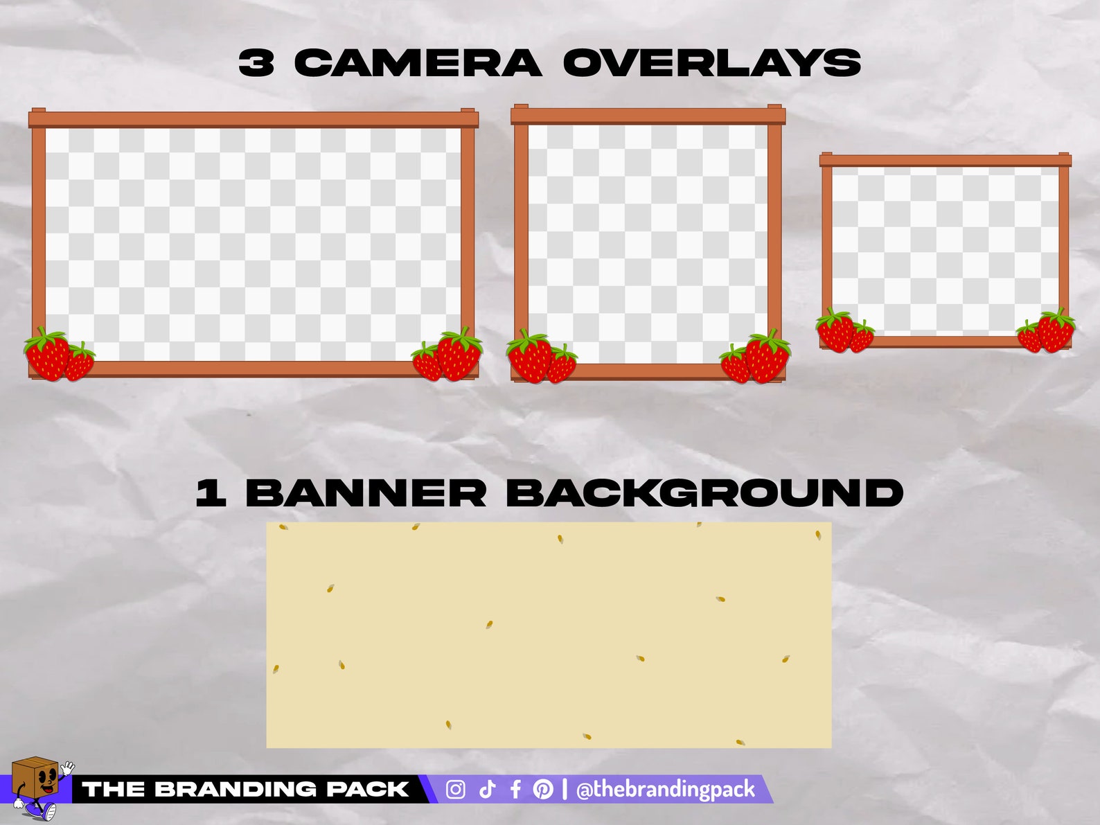 Strawberry Stream Pack Overlays | Camera Overlays | Twitch Alerts ...