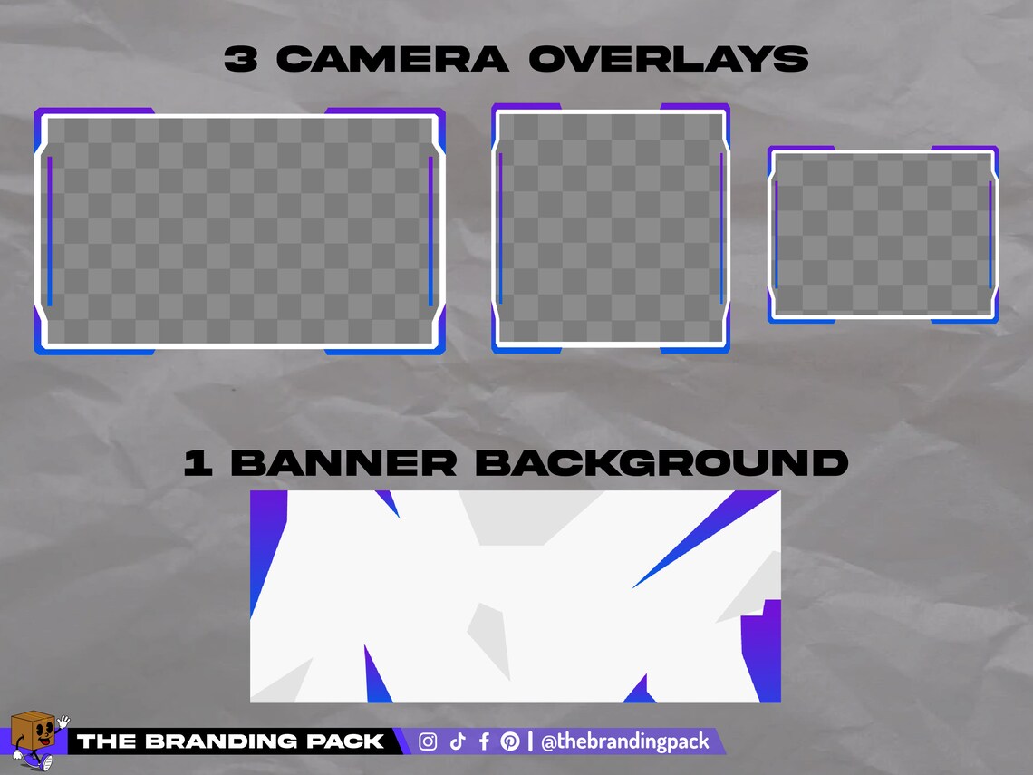 Blue Futuristic Stream Pack Overlays | Camera Overlays | Twitch Alerts ...