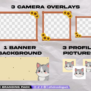 Stream Overlays + Pngtuber Pack | Grey Cat Pngtuber | Camera Overlays ...