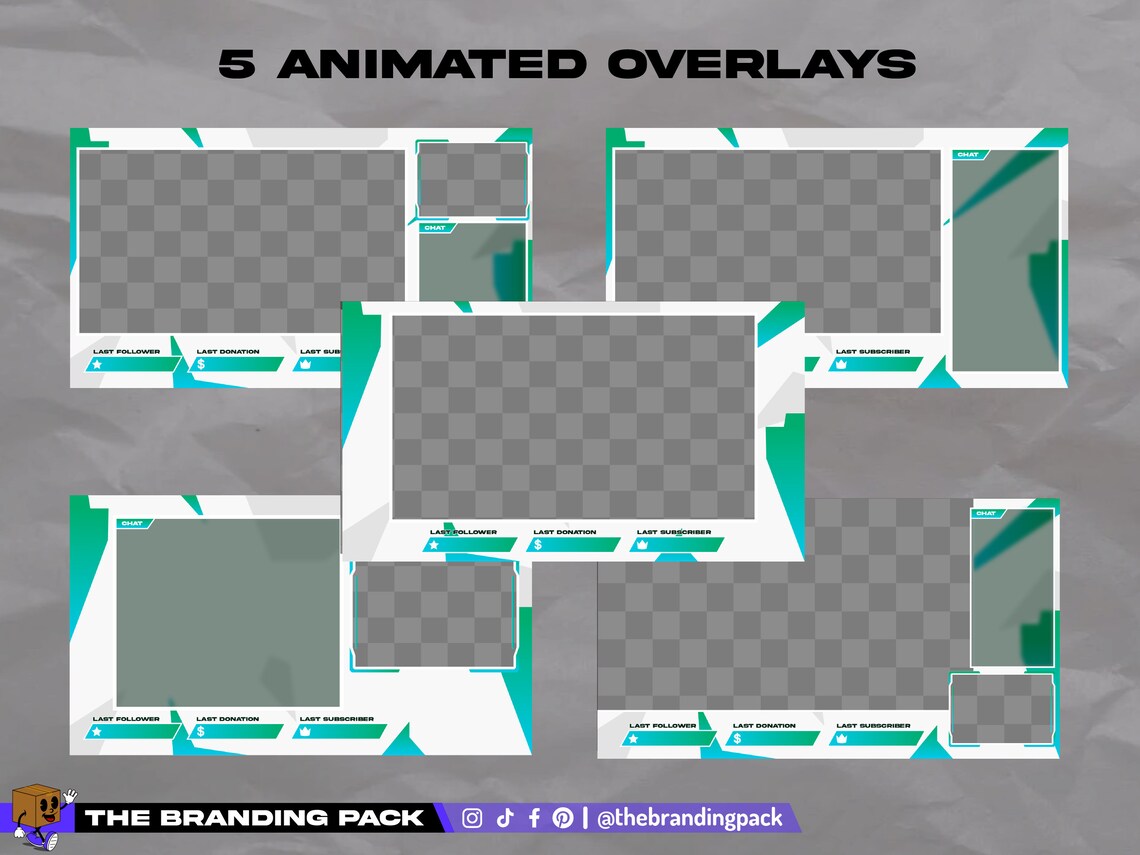 Green Futuristic Stream Pack Overlays | Camera Overlays | Twitch Alerts ...