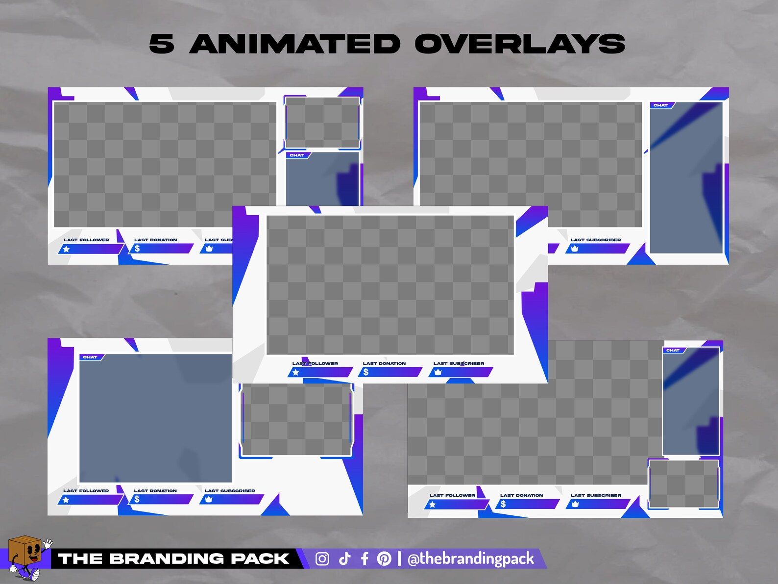 Blue Futuristic Stream Pack Overlays | Camera Overlays | Twitch Alerts ...