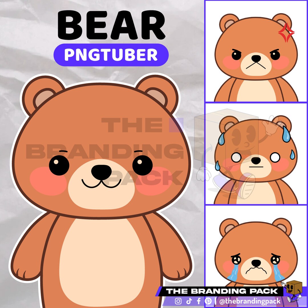 Brown Bear Pngtuber | Pngtuber Twitch | Pngtuber Premade | Streaming | Ready to Use Obs ...
