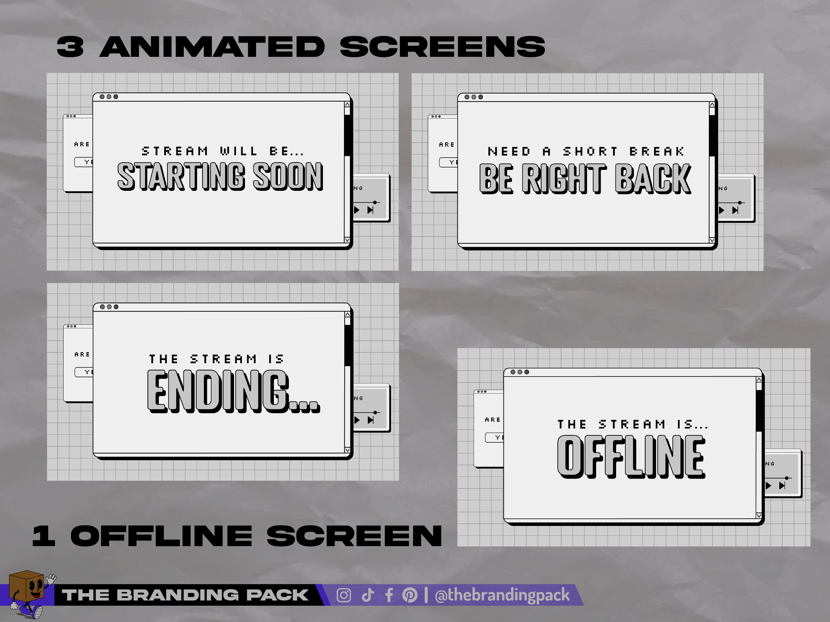 Stream Overlays Pngtuber Pack Grey Cat Pngtuber Camera Overlays Twitch ...