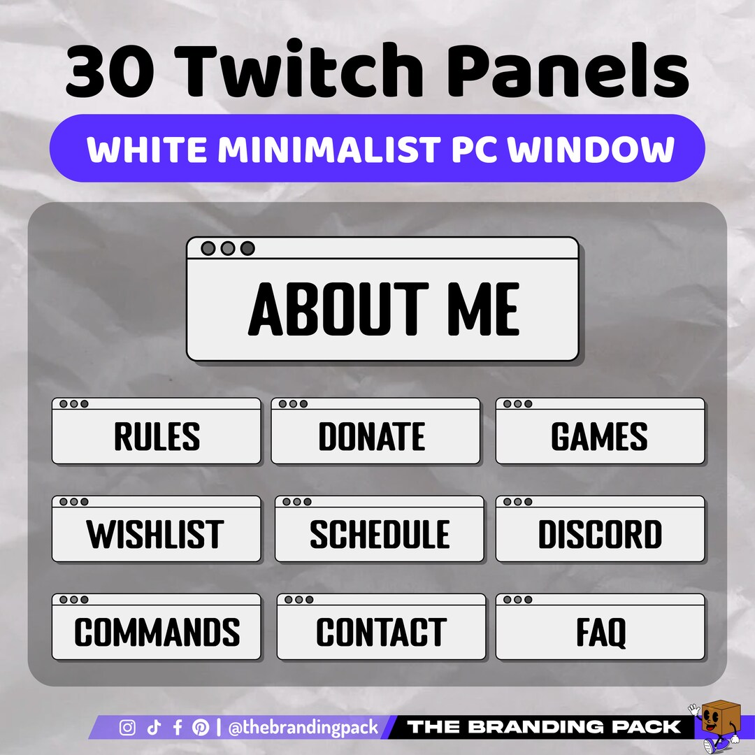 30 Twitch Panels White Minimalist Window | Cute Twitch Panels for ...