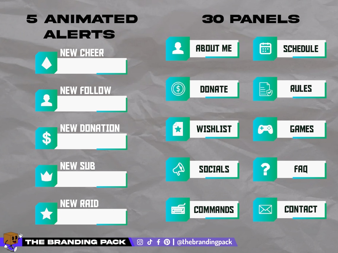Green Futuristic Stream Pack Overlays Camera Overlays Twitch Alerts ...