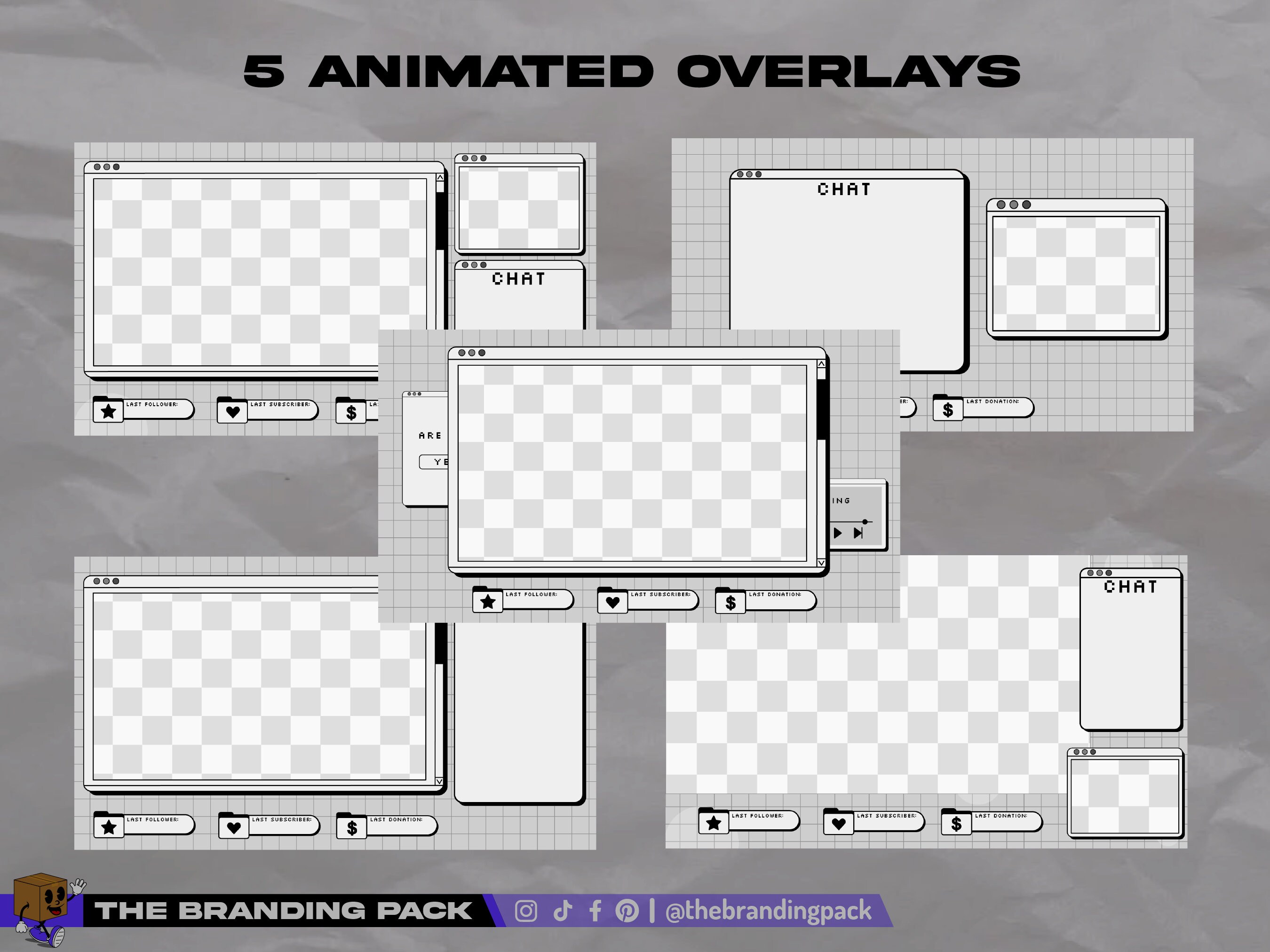 Stream Overlays Pack Camera Overlays Twitch Alerts Panels Animated ...