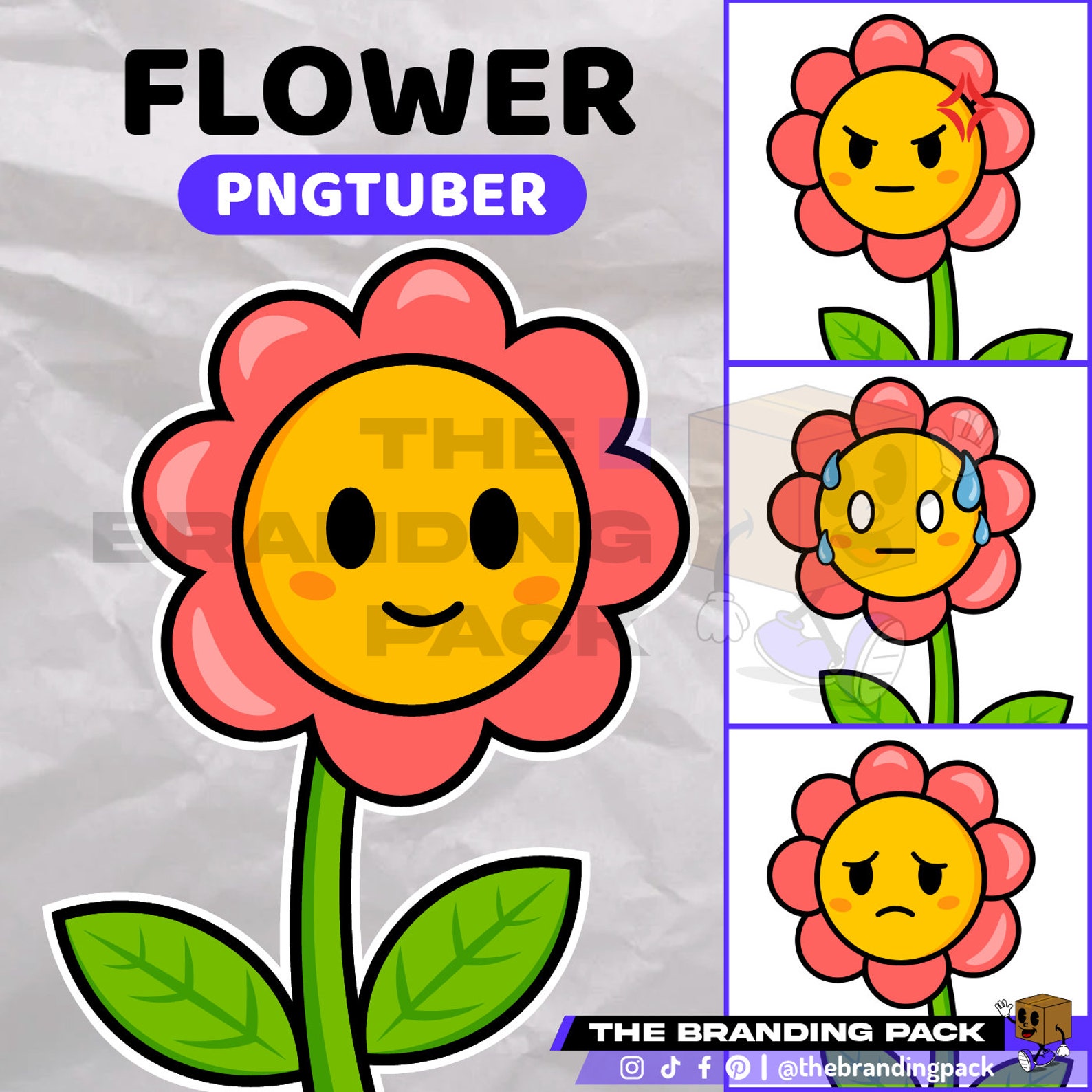 Stream Overlays Pngtuber Pack Flower Pngtuber Camera Overlays Twitch ...