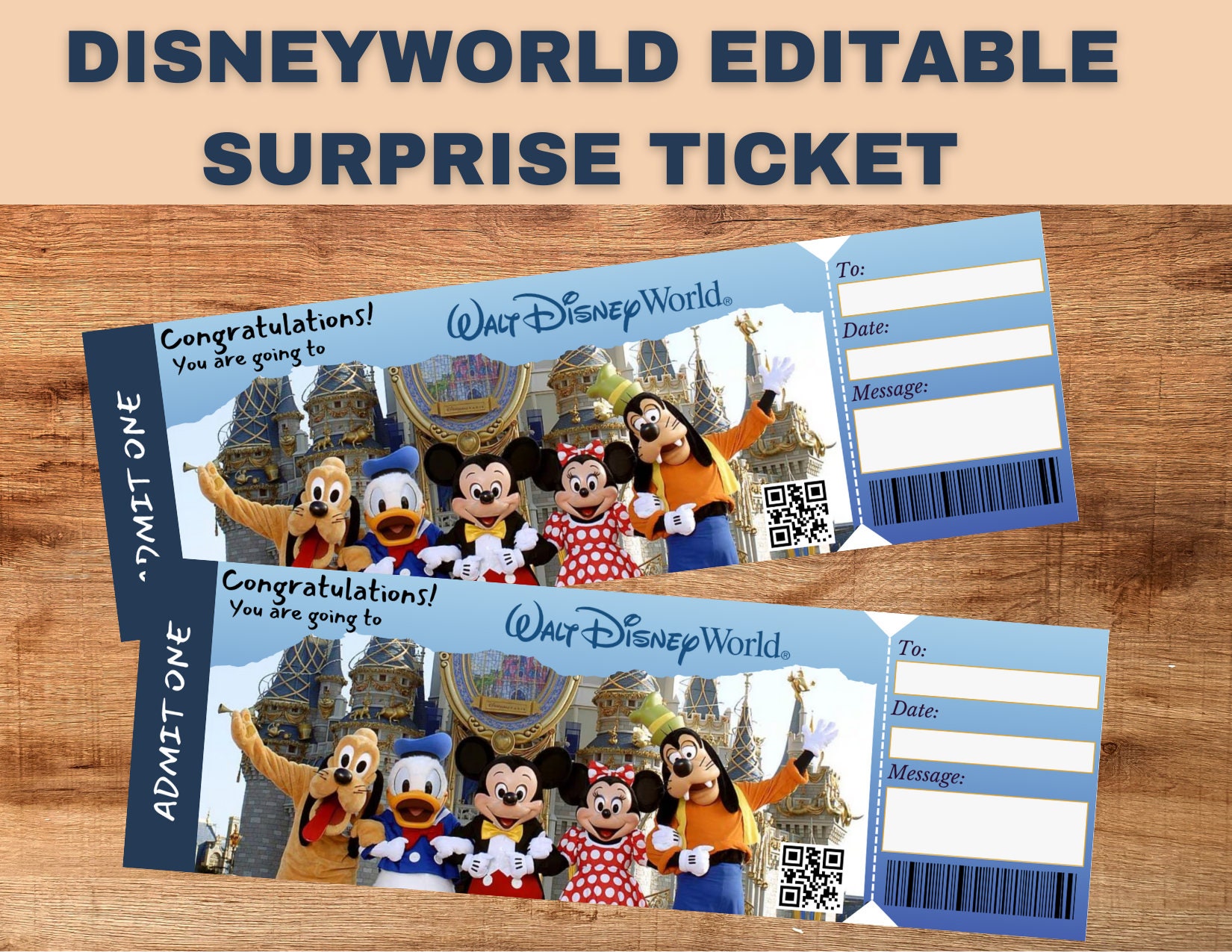 Instant Digital Download Ticket Disneyworld Ticket, Disneyland Ticket ...