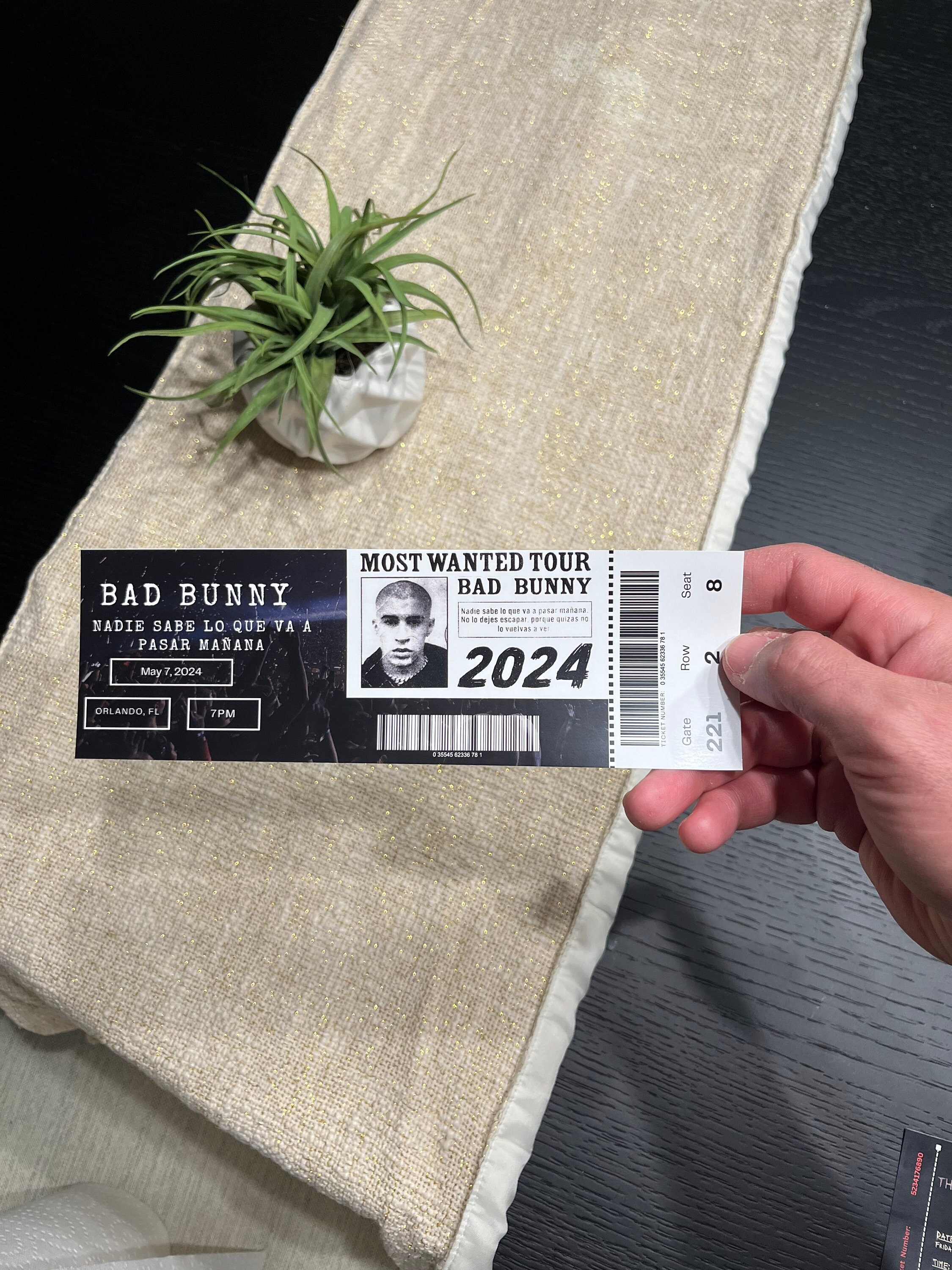 Bad Bunny Concert Ticket, Bad Bunny Personalized Concert, Nadie Sabe Lo ...