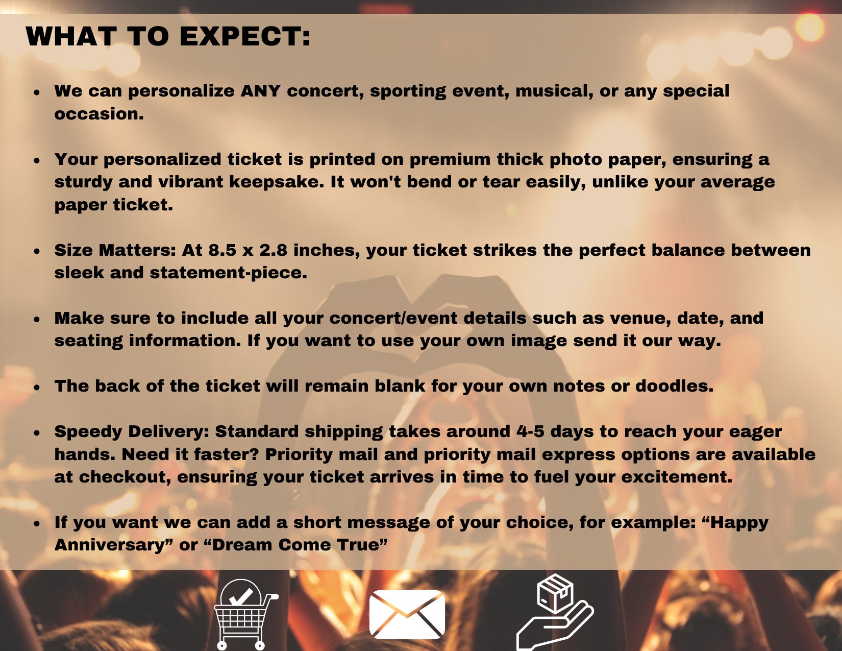 Physical Ticket Personalized, Custom Made Ticket Souvenir, Keepsake ...