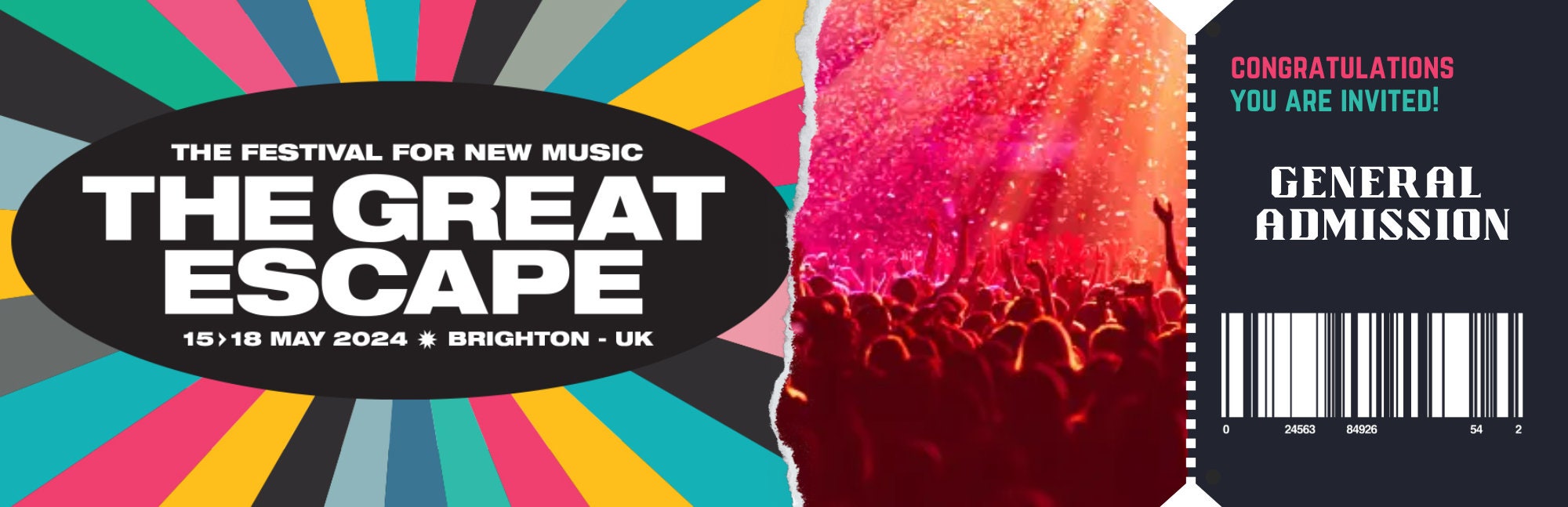 The Great Escape 2024 Concert Ticket Gift Template Personalized ...