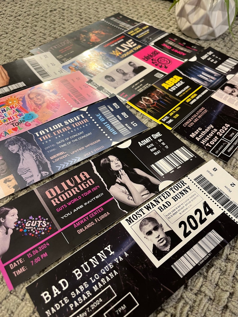 Physical Ticket Personalized, Custom Made Ticket Souvenir, Keepsake ...