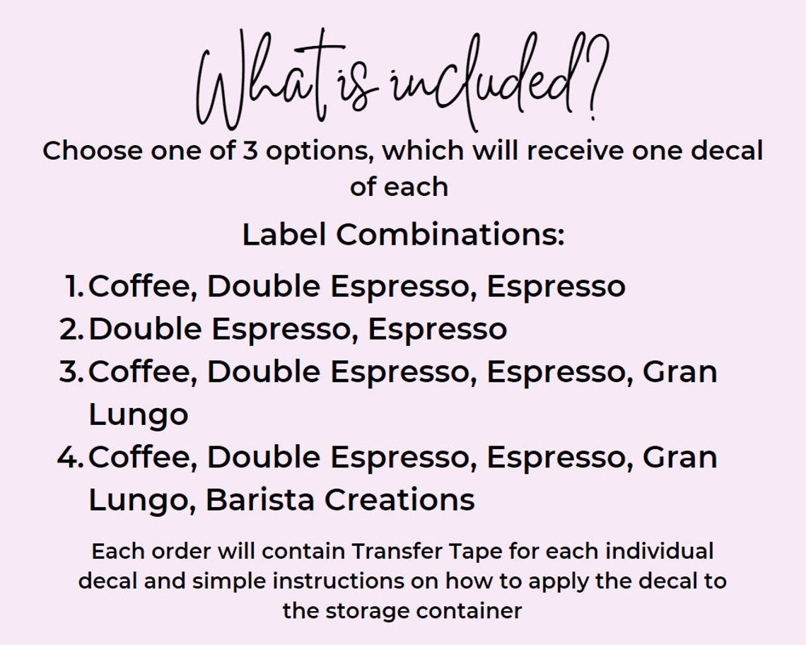 Pantry Labels Nespresso Vertuo Pod Decals Coffee Labels Decals Coffee ...