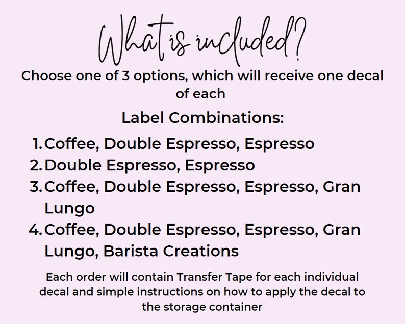 Pantry Labels Nespresso Vertuo Pod Decals Coffee Labels Decals Coffee ...