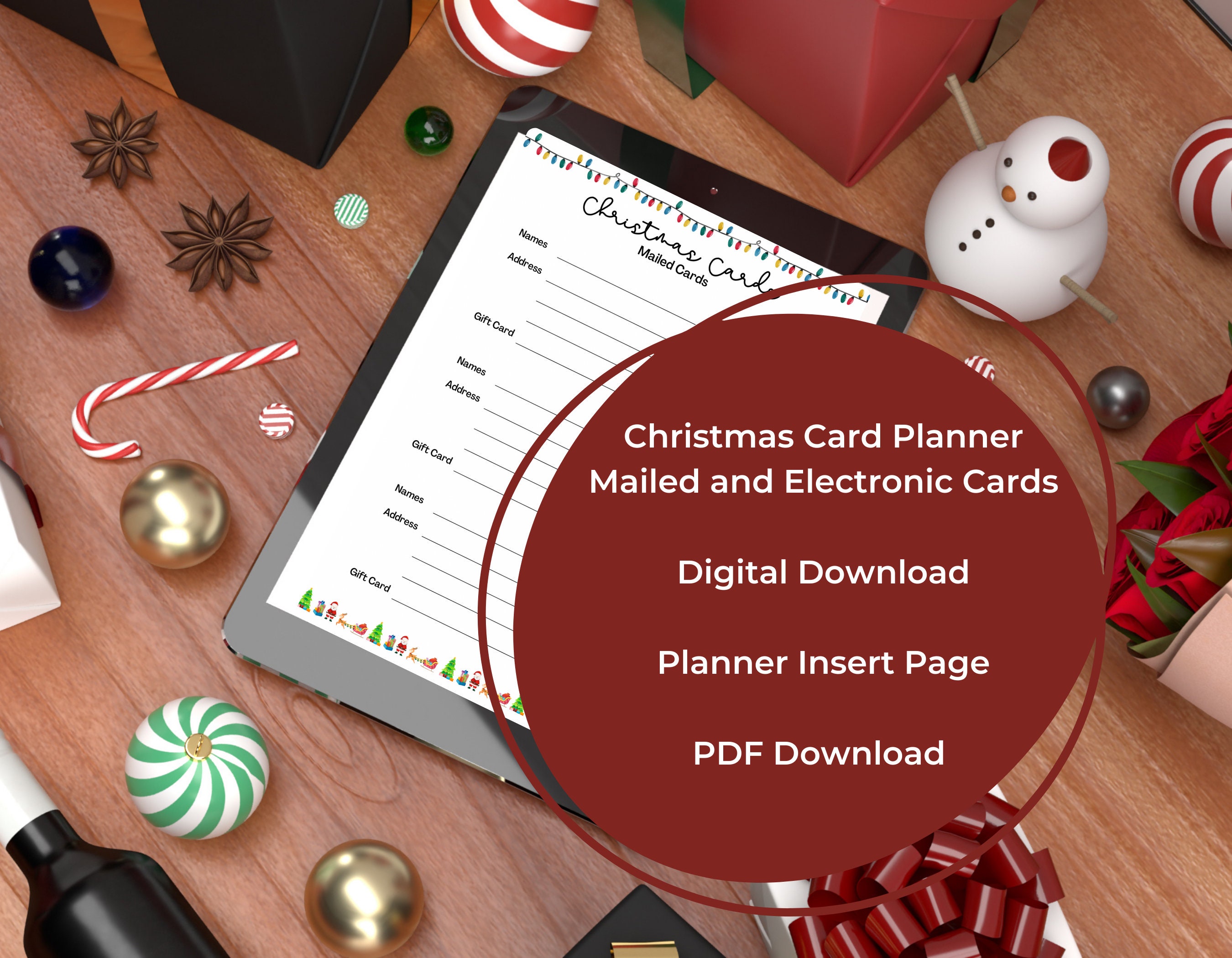Christmas Cards Goodnotes PDF Printable Digital Planner Insert - Etsy
