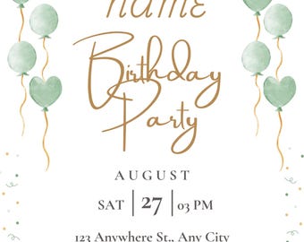 FEID Birthday Invitation PNG | Digital Download | Editable | Birthday ...