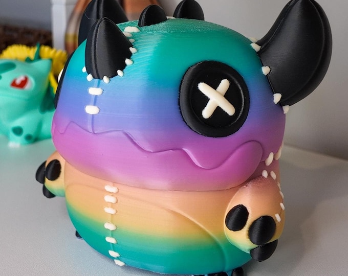 Creature Stuffii Figurine | Grumpii Art 3D Print Cute Faux Stuffed ...