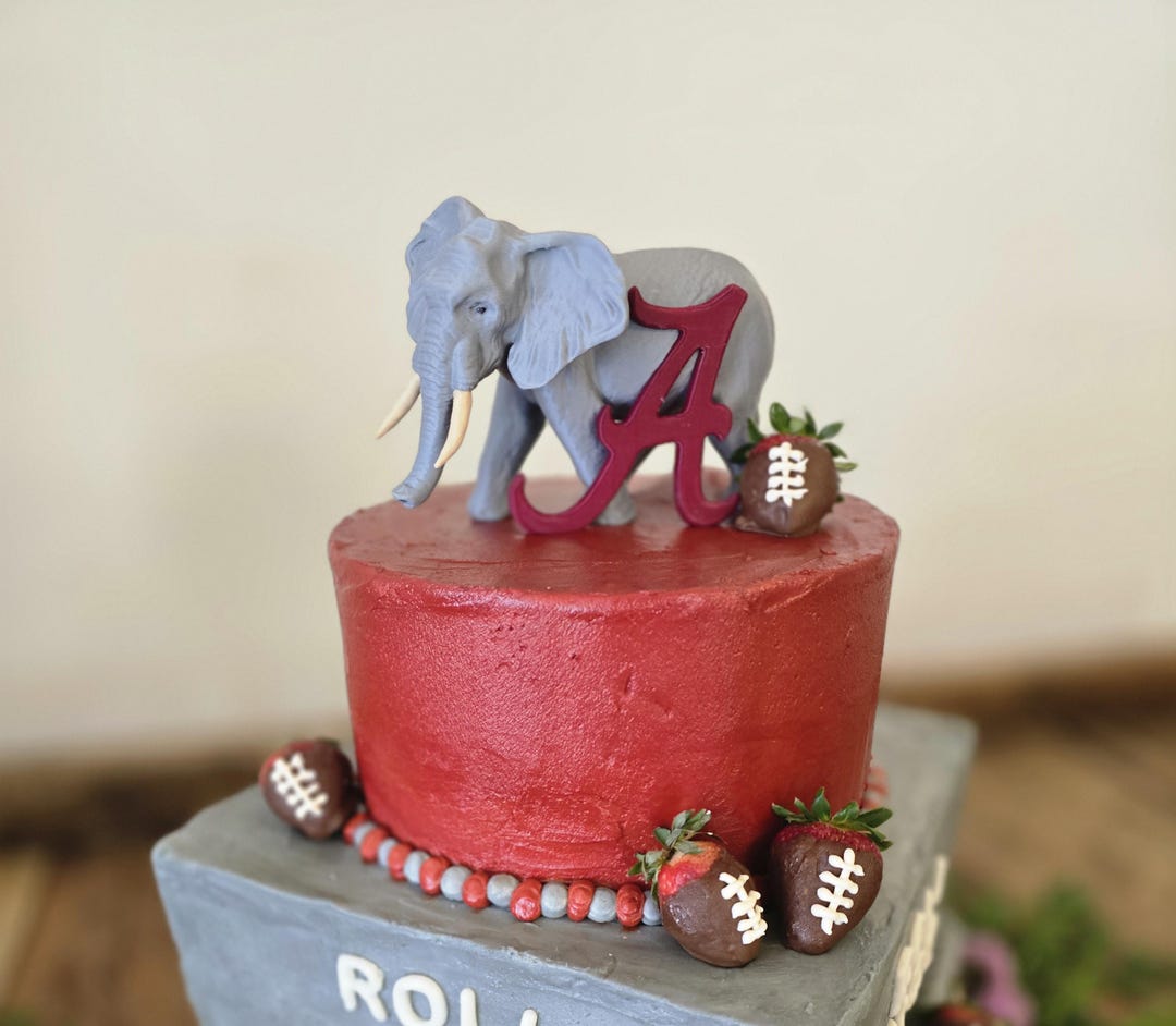 Alabama Elephant Cake Topper | Officially Licensed Crimson Tide Decor ...