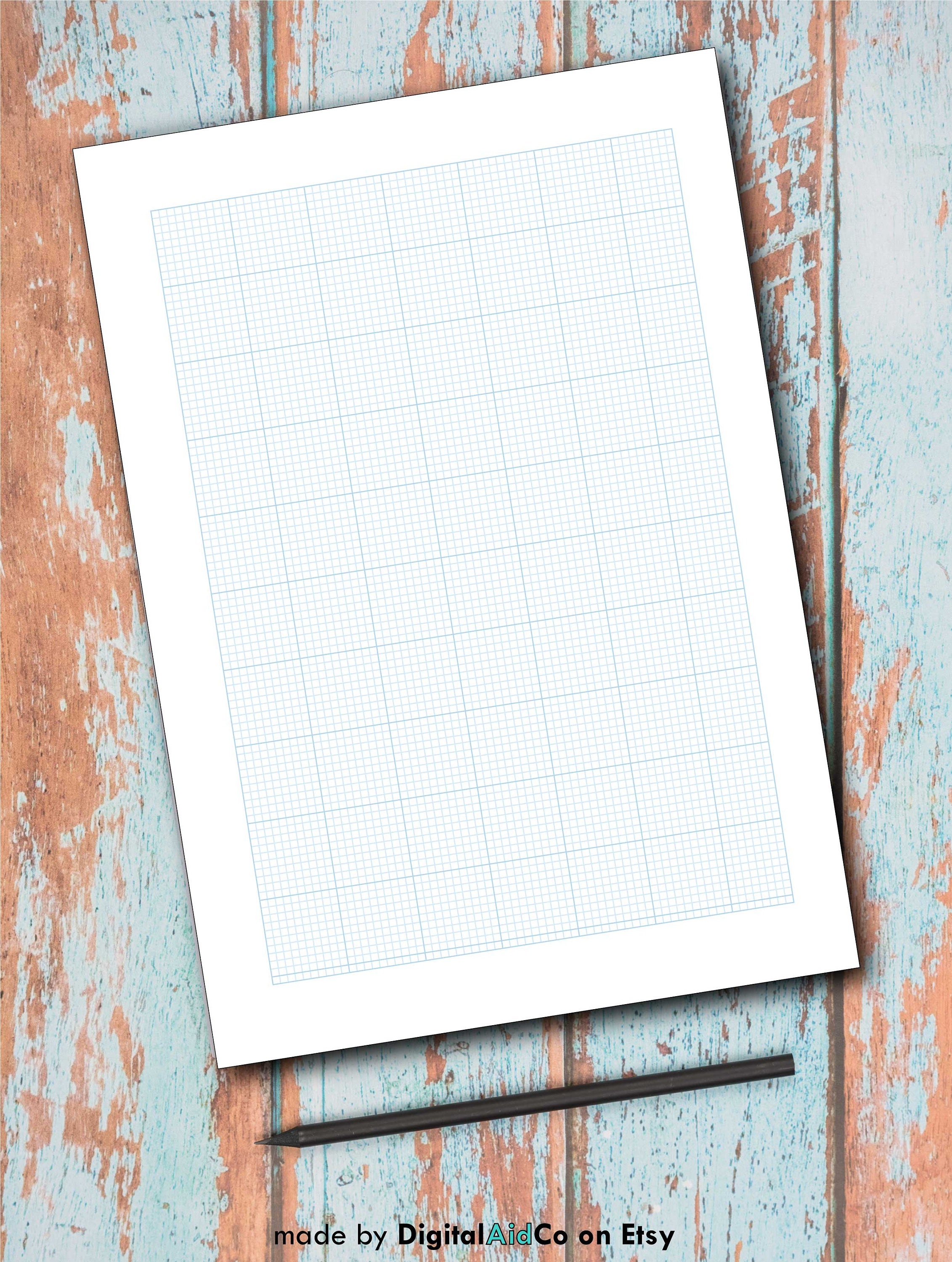 10 Square per Inch Graph Paper, Printable, 6 Colors, sizes: A4, A5 ...