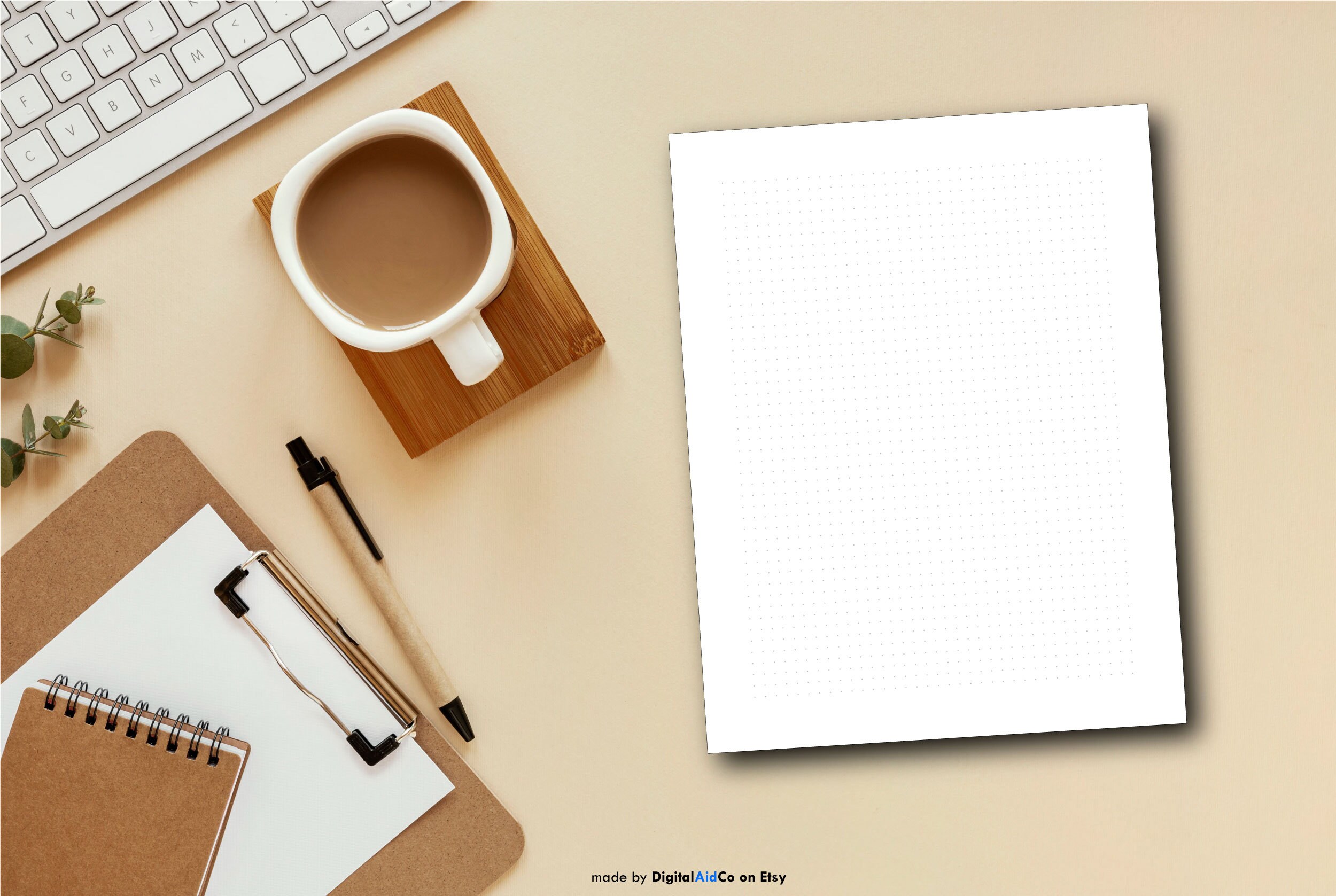 Dot Grid Paper Bundle, Printable, Fillable 6 Colors, (sizes: A4, A5 ...