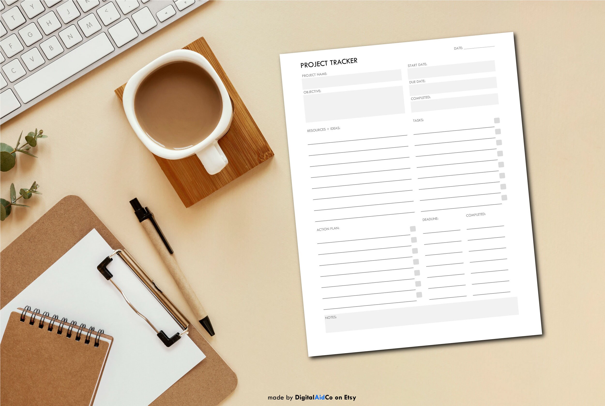 Project Tracker Organizer, Printable, Goal Planner, Productivity ...